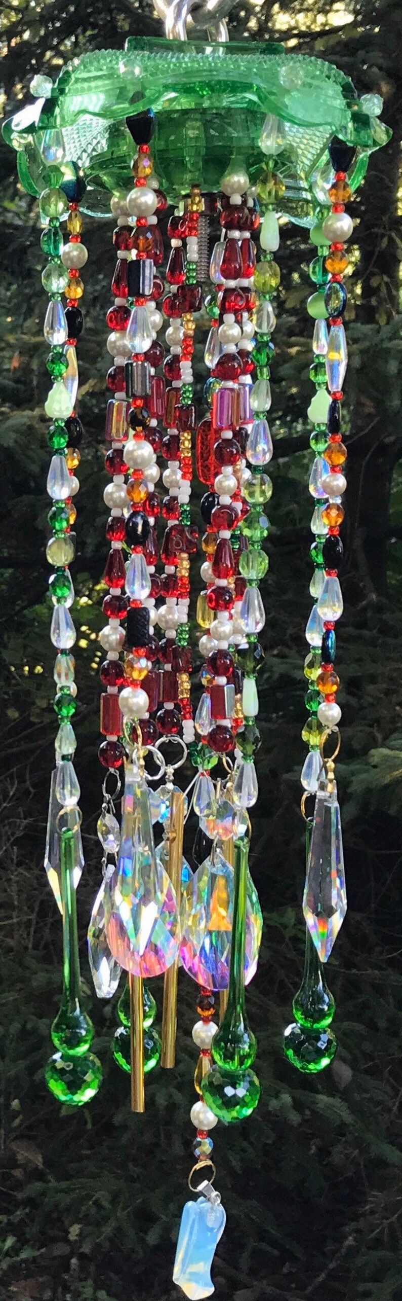 Crystal and Glass Bead Angelic Square Unique Wind Chime - Etsy