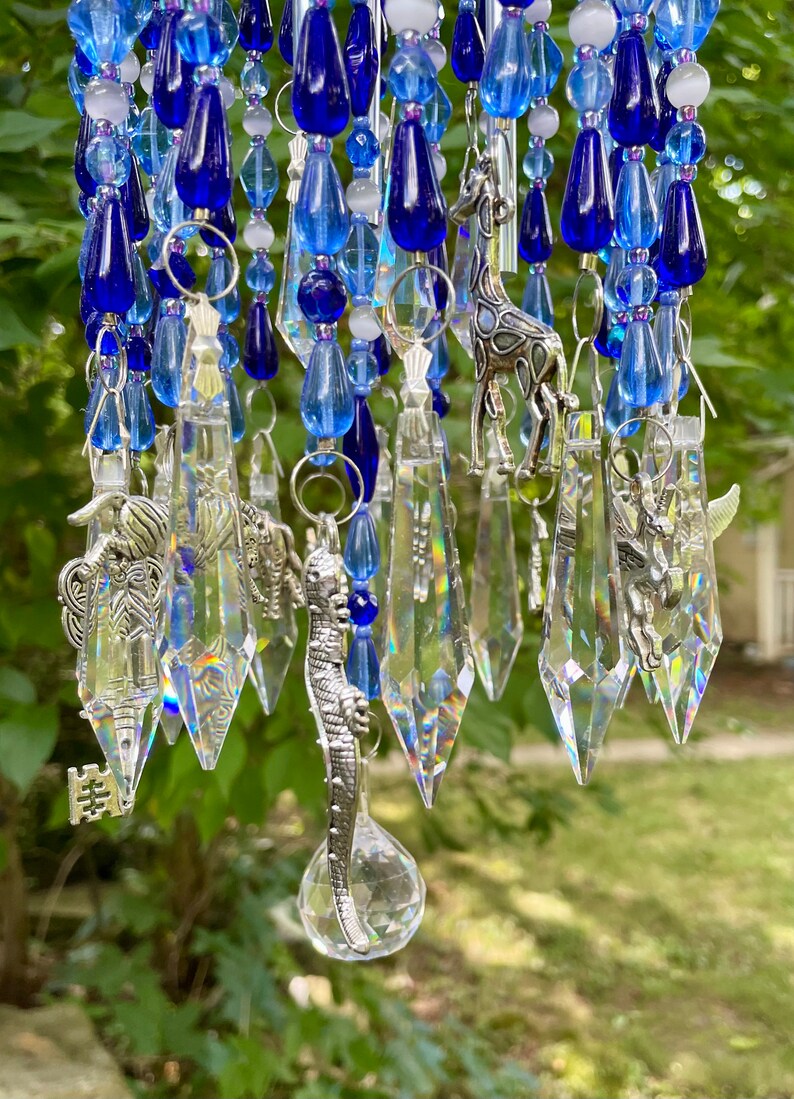 The Blue Zoo Crystal and Glass Beaded Wind Chime - Etsy