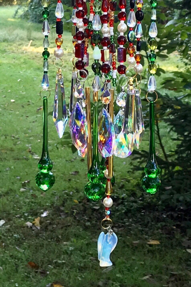 Crystal and Glass Bead Angelic Square Unique Wind Chime - Etsy