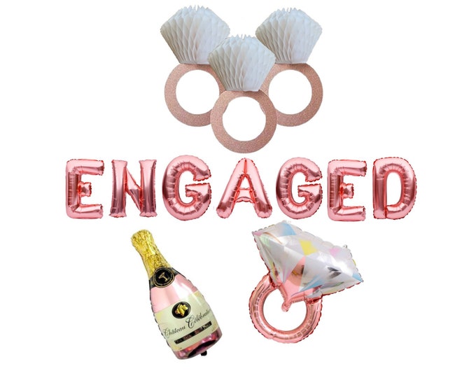 3D Honeycomb Rose Gold Engagement Ring Decor Engagement Props Wedding ...