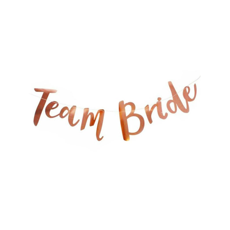 Team Bride Decorations Rose Gold Banner Balloons Team Bride | Etsy