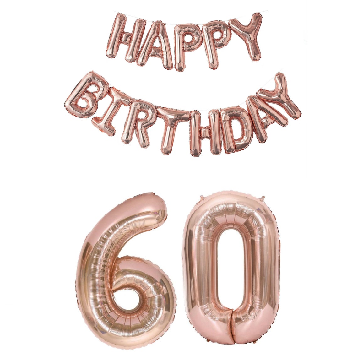 60th Rose Gold Birthday Decorations Happy Birthday Letter - Etsy Australia