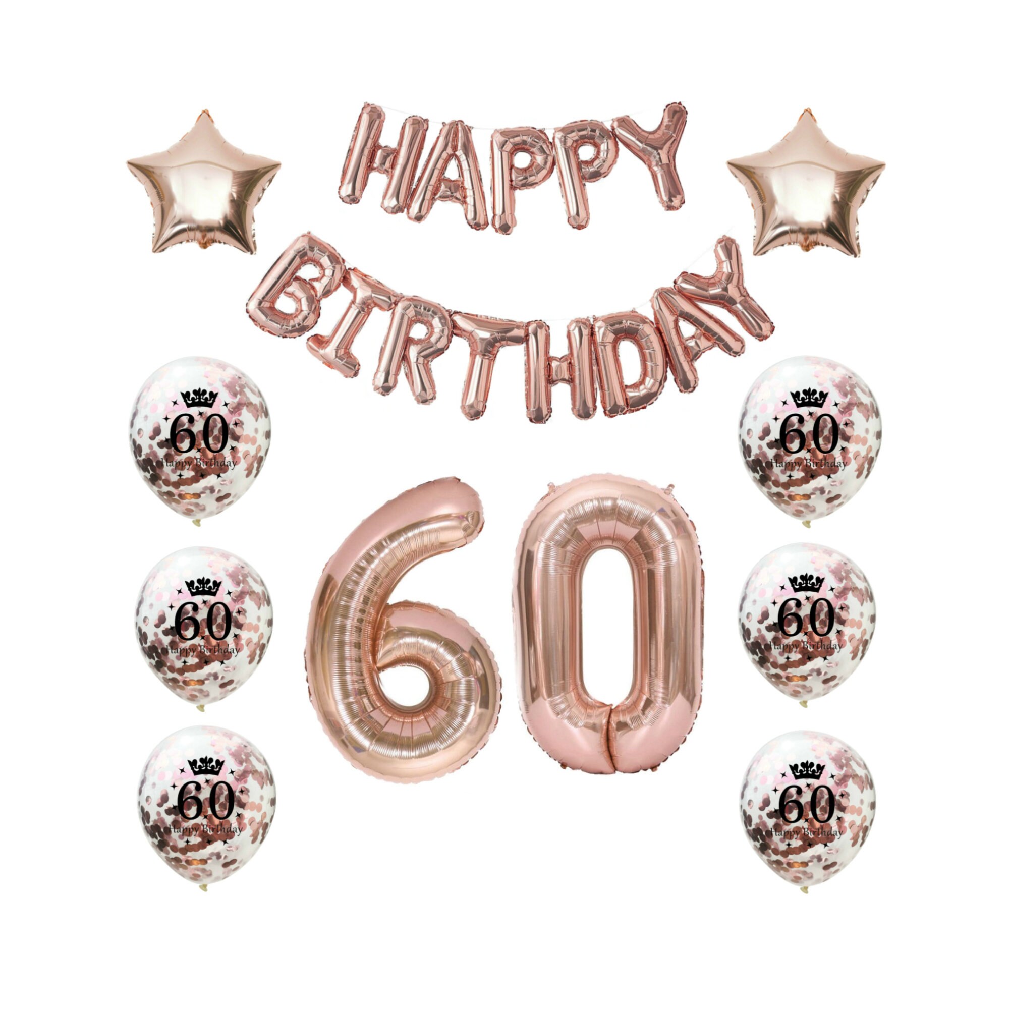 60th Rose Gold Birthday Decorations Happy Birthday Letter - Etsy Australia