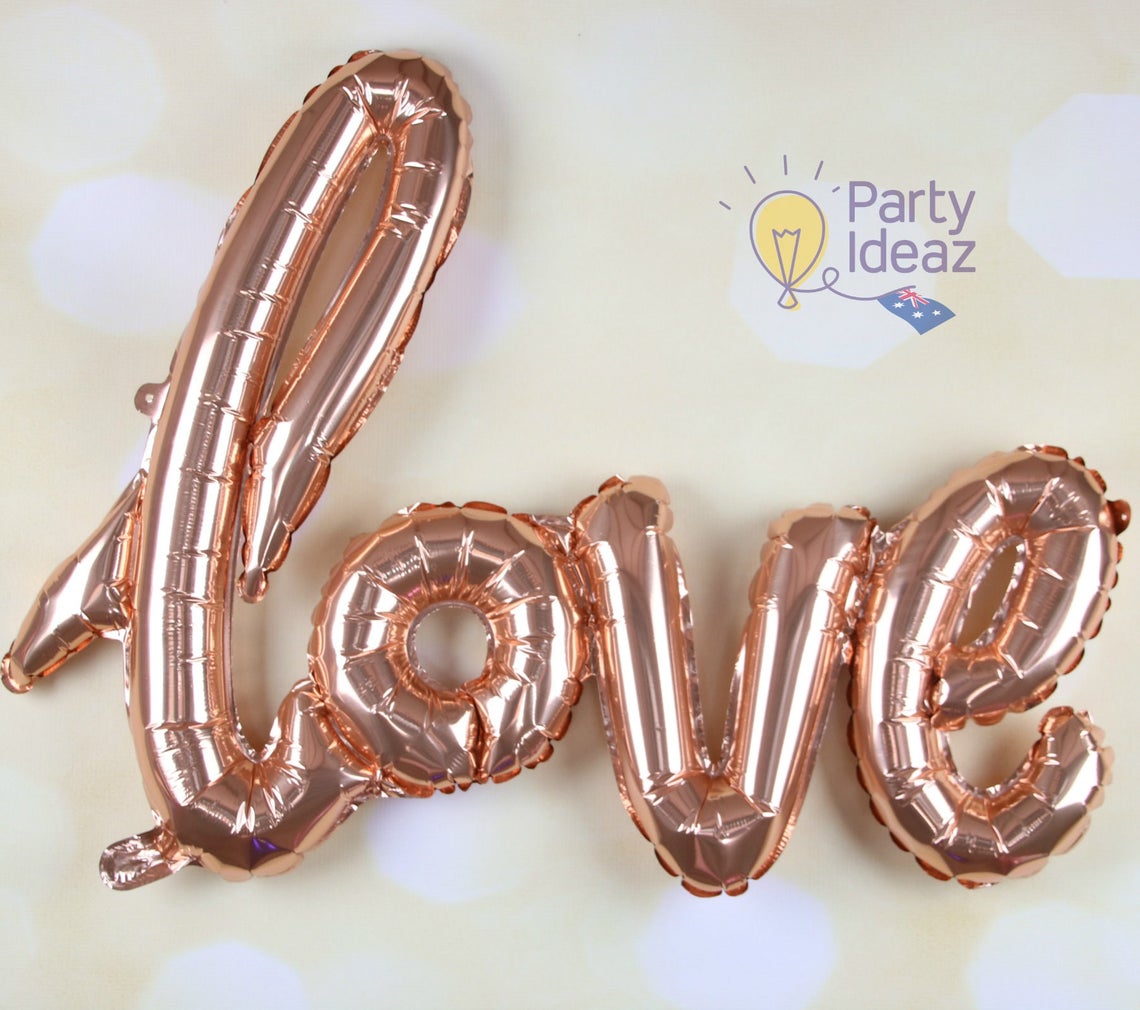 Rose Gold LOVE Balloon Script/handwritten Rose Gold - Etsy Australia