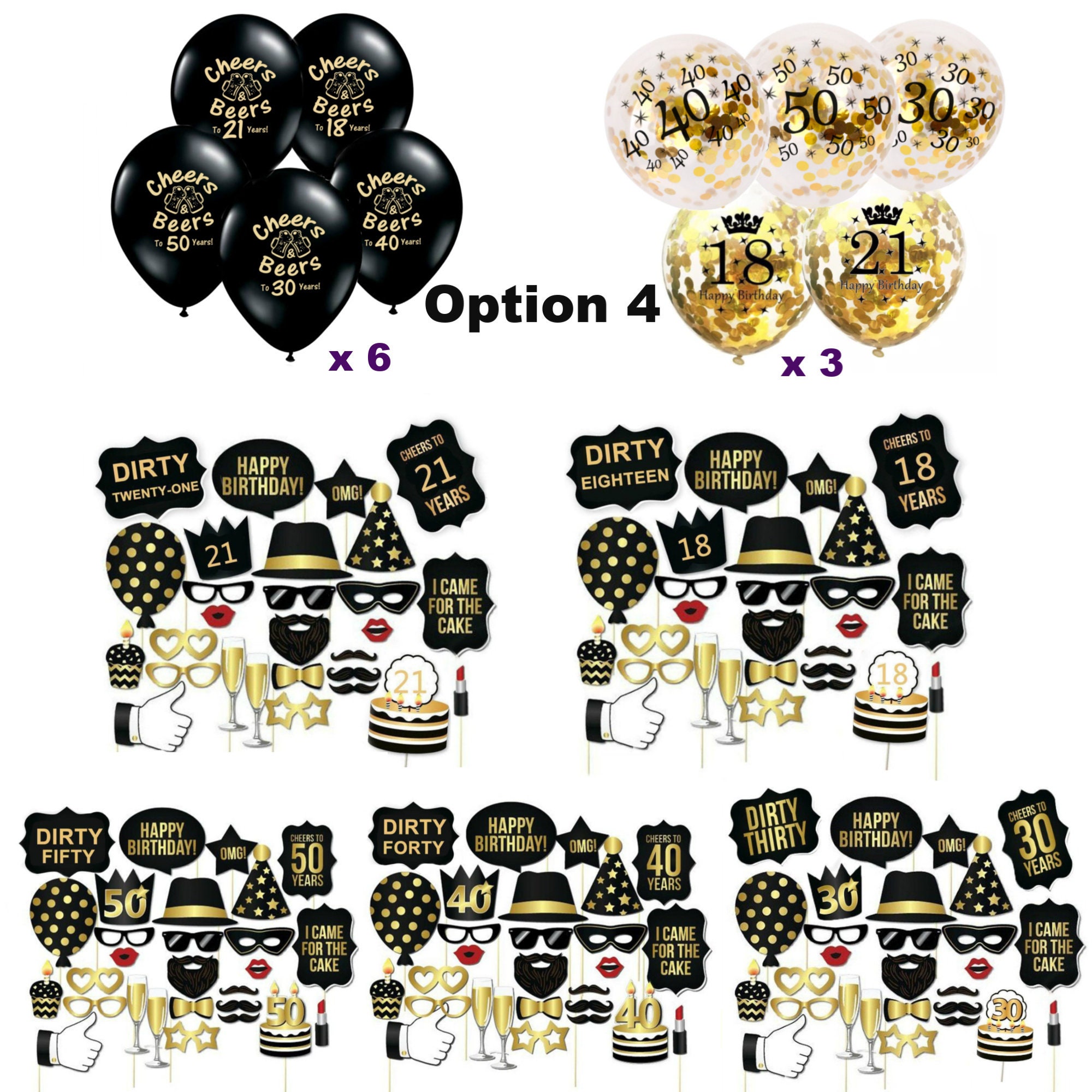 Cheers to 30 Years Banner Photo Props & Balloons 18th 21st | Etsy Australia