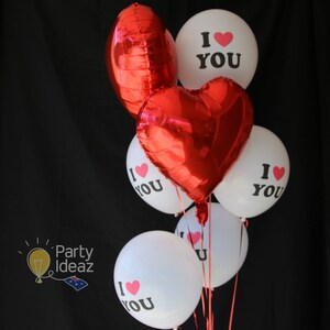 Love Heart Balloons Set, I Love You Balloons Valentines Day Gift ...