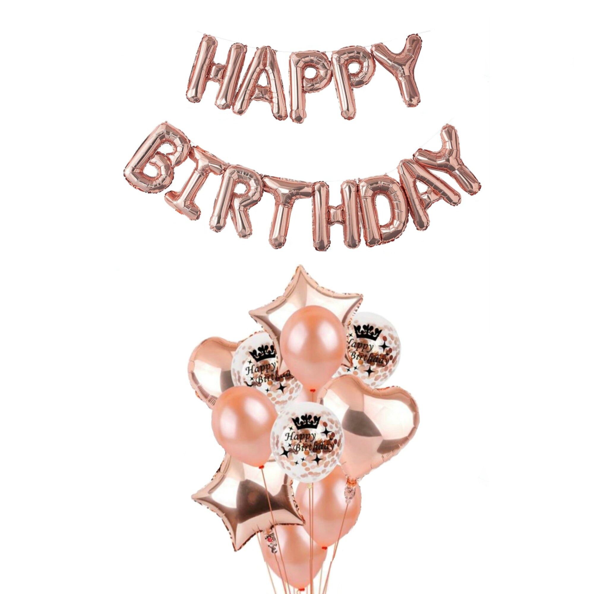 Happy Birthday Balloon Bouquet Bundle Happy Birthday Banner - Etsy