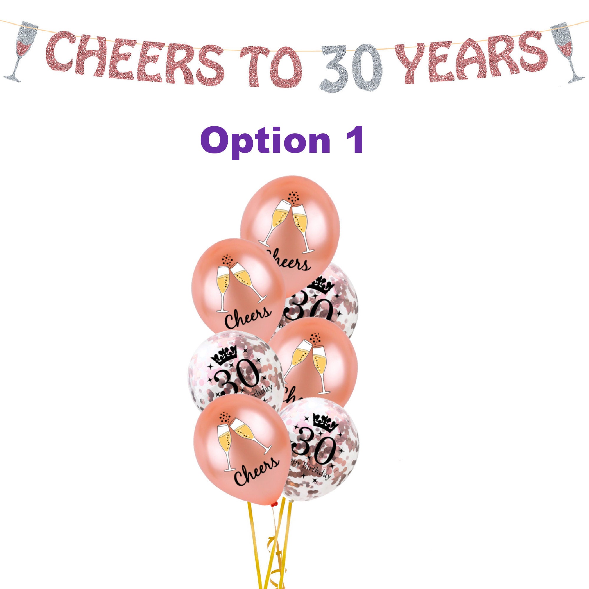 30th Birthday Decorations Rose Gold 30th Balloons Cheers to | Etsy
