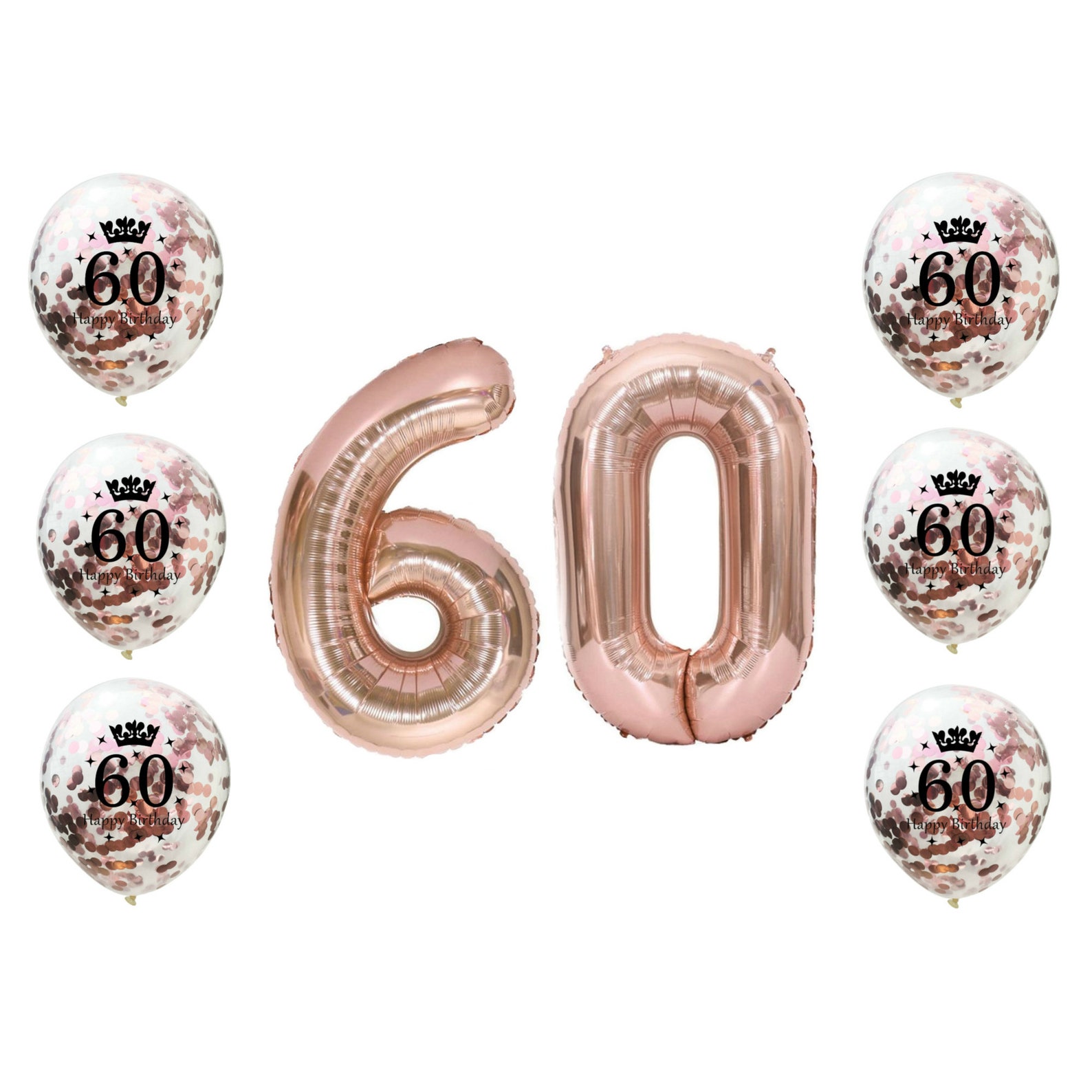 60th Rose Gold Birthday Decorations Happy Birthday Letter | Etsy