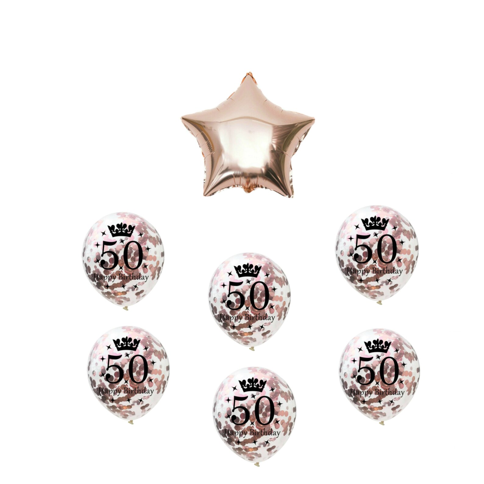 50th Birthday Decorations Rose Gold 50 Number Balloons - Etsy Australia