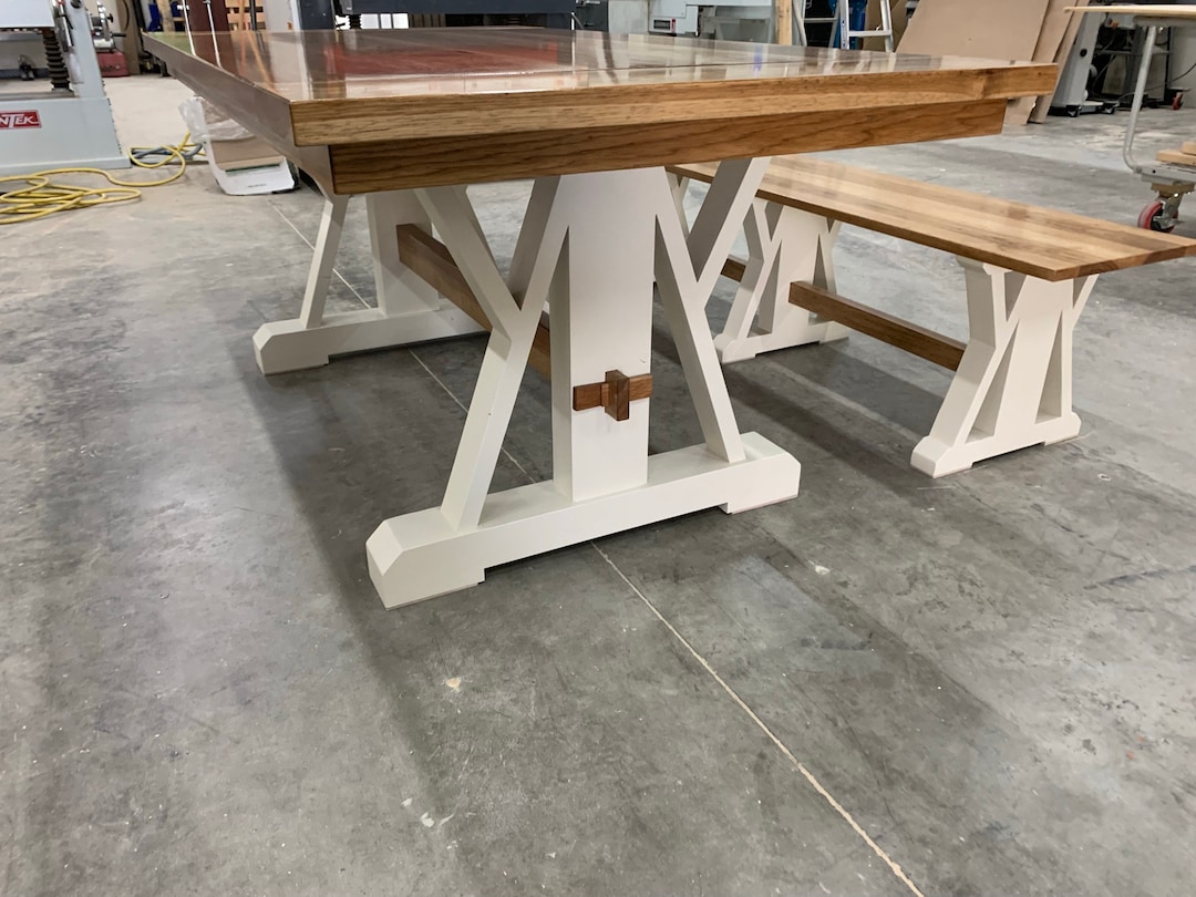 Farmhouse Trestle Table - Etsy