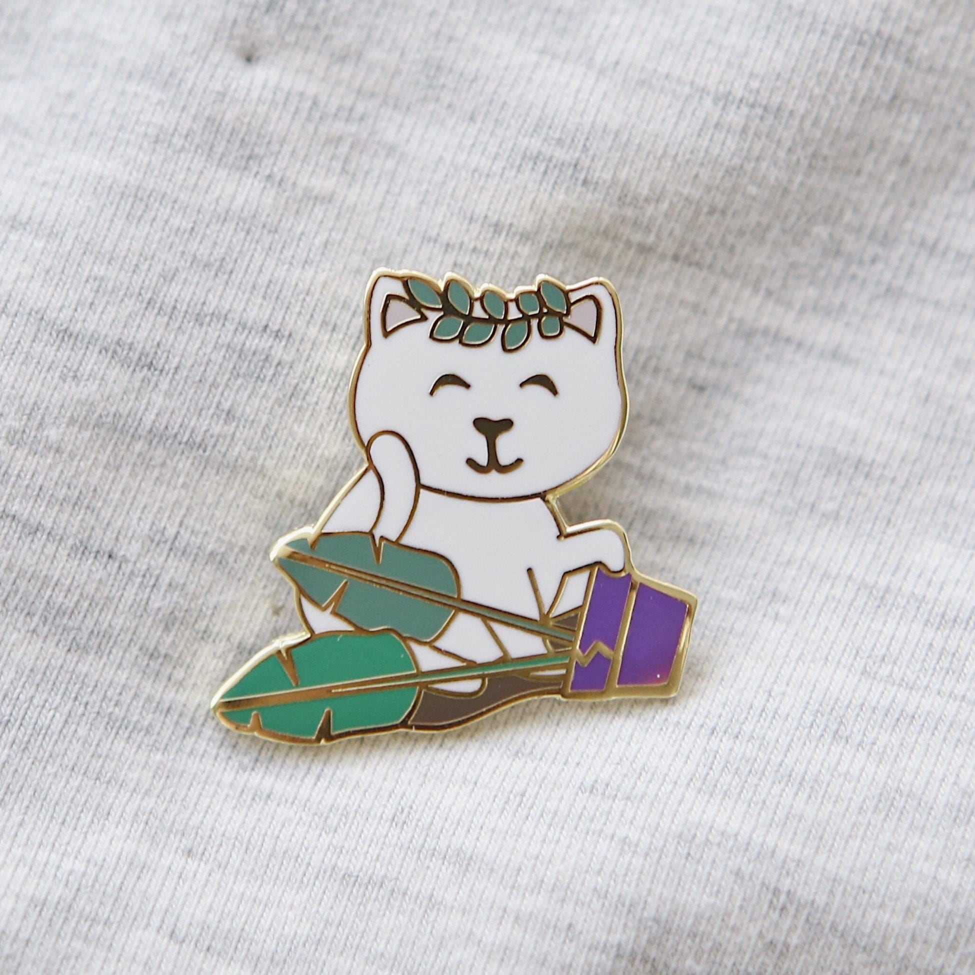 Cat Knocking Over a Plant Hard Enamel Pin - Etsy