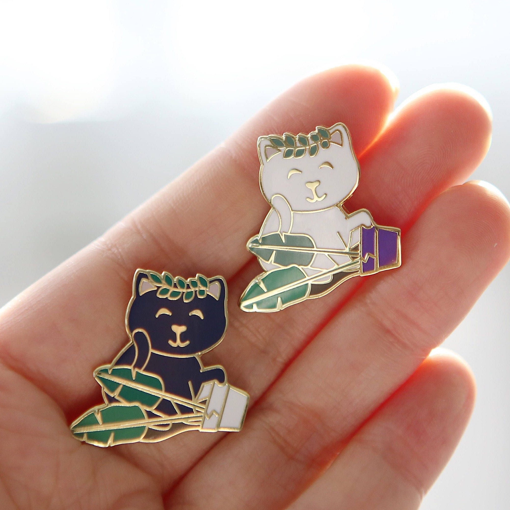 Cat Knocking Over a Plant Hard Enamel Pin - Etsy