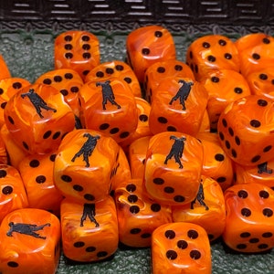 D6 Customized Six Sided Die - Zombie Monster Scary RPG Tabletop Games ...