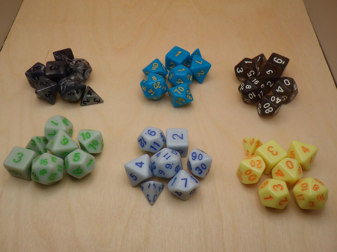 16mm 7 Die Polyhedral Set - Choice From Six Different Options - RPG ...