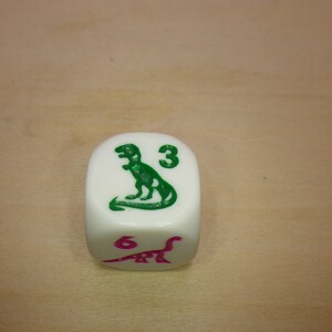 1D6 Dinosaur 16mm Six Sided Die - RPG Tool Tabletop Roleplay Games ...
