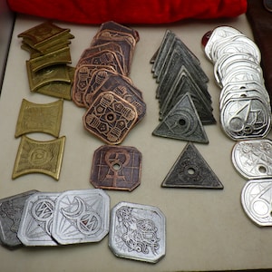 Metal Coins With Pouch - Choice Between Two Sets - RPG Tabletop Gaming ...