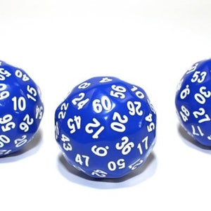 D60 (sixty Sided) Tabletop RPG Roleplay Game Die - RPG Tool Tabletop ...
