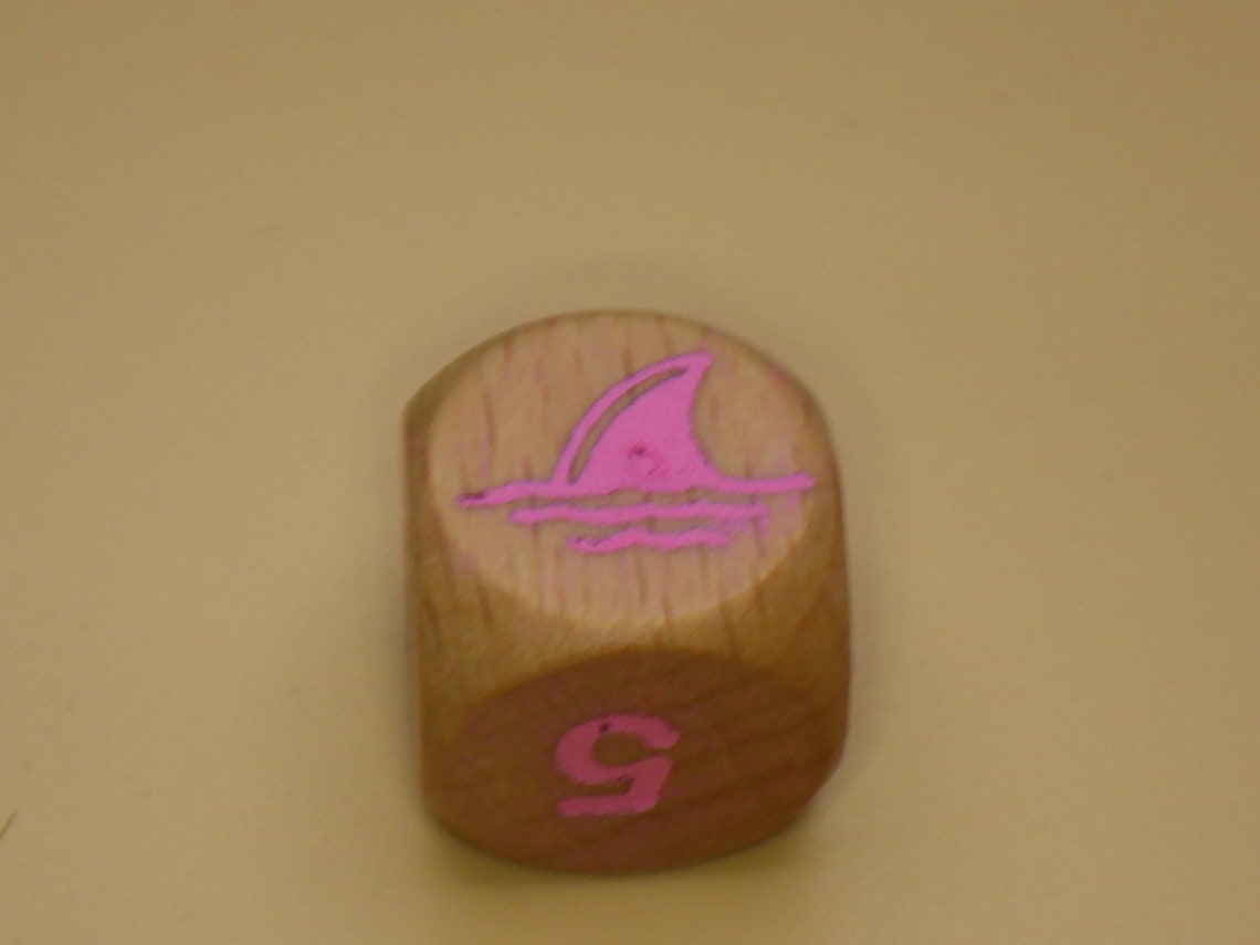 Shark Fin Custom D6 Die 16mm Six Sided RPG Tool Tabletop - Etsy