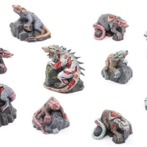 Zombie Rats Pack 10 Miniatures Figures RPG Tabletop Roleplay Games ...