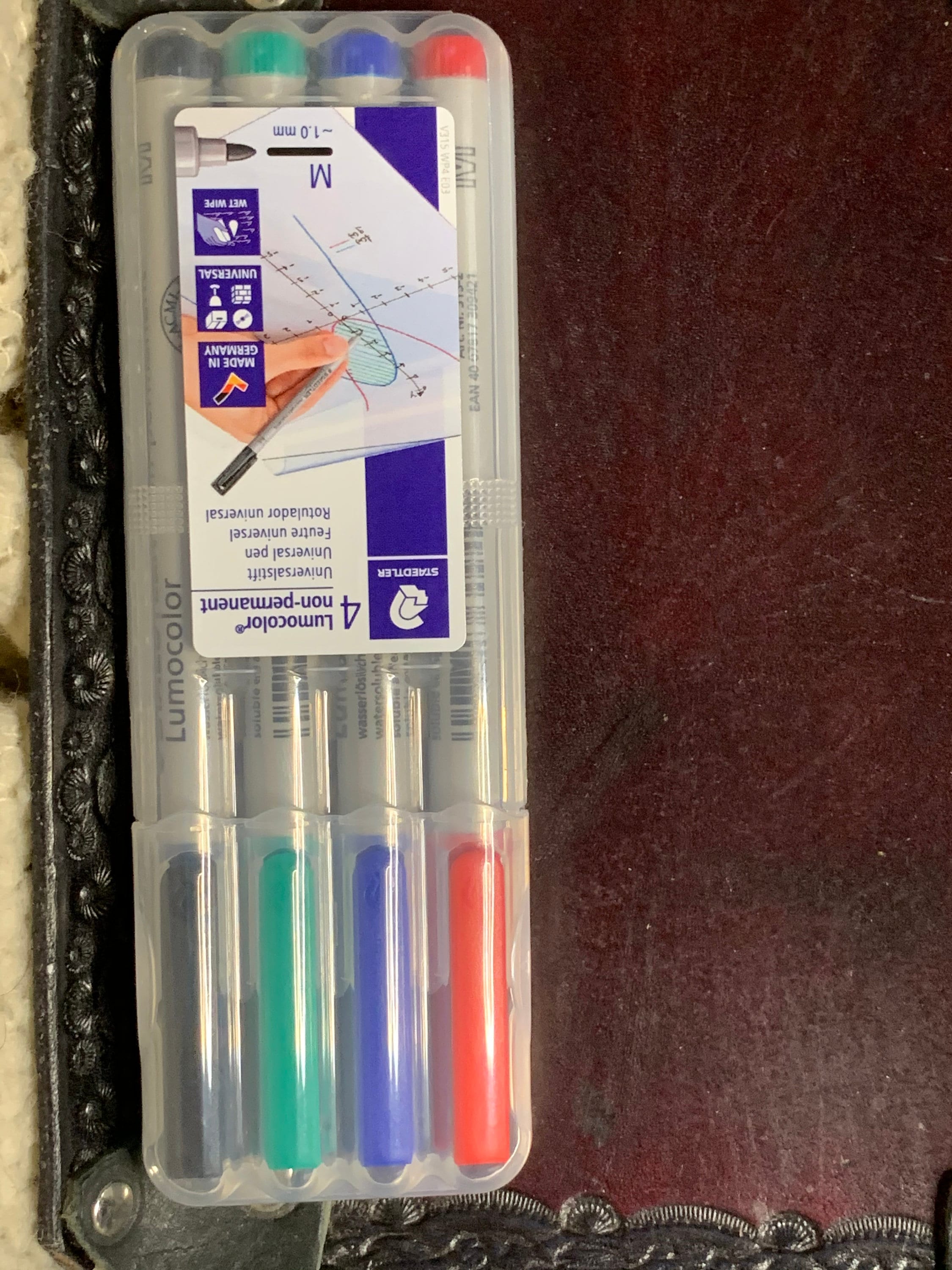 4 Color Pack Wet Erase Water Soluble Markers Lumocolor Medium | Etsy