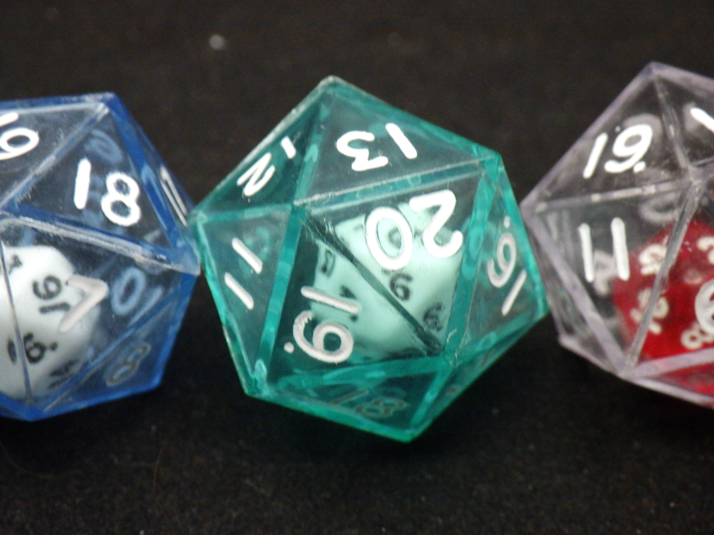 Double D20 Small Twenty Sided Die in Larger Transparent - Etsy