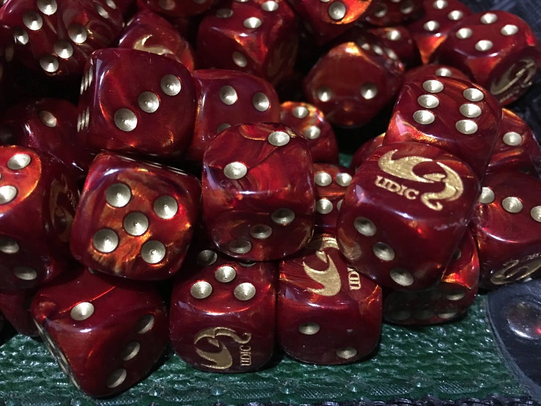 UDIC D6 Logo Customized Dice - Standard Red and Gold V1 - Etsy