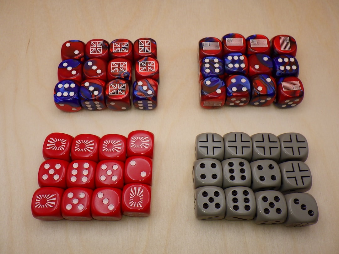 War Dice Country Flags - 16mm 12D6 (twelve Six-sided) Dice Block ...