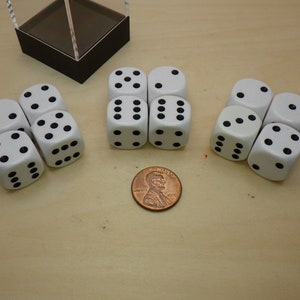 16mm 12D6 Dice Block - White With Black -tool Tabletop Roleplay Games ...