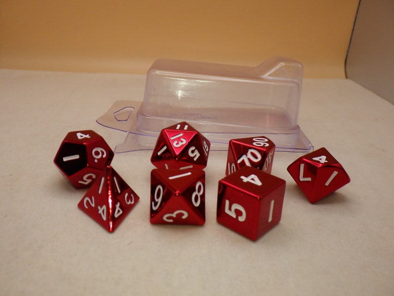 Metal Red 16mm Polyhedral Dice Set (or Individually) - RPG Tool ...