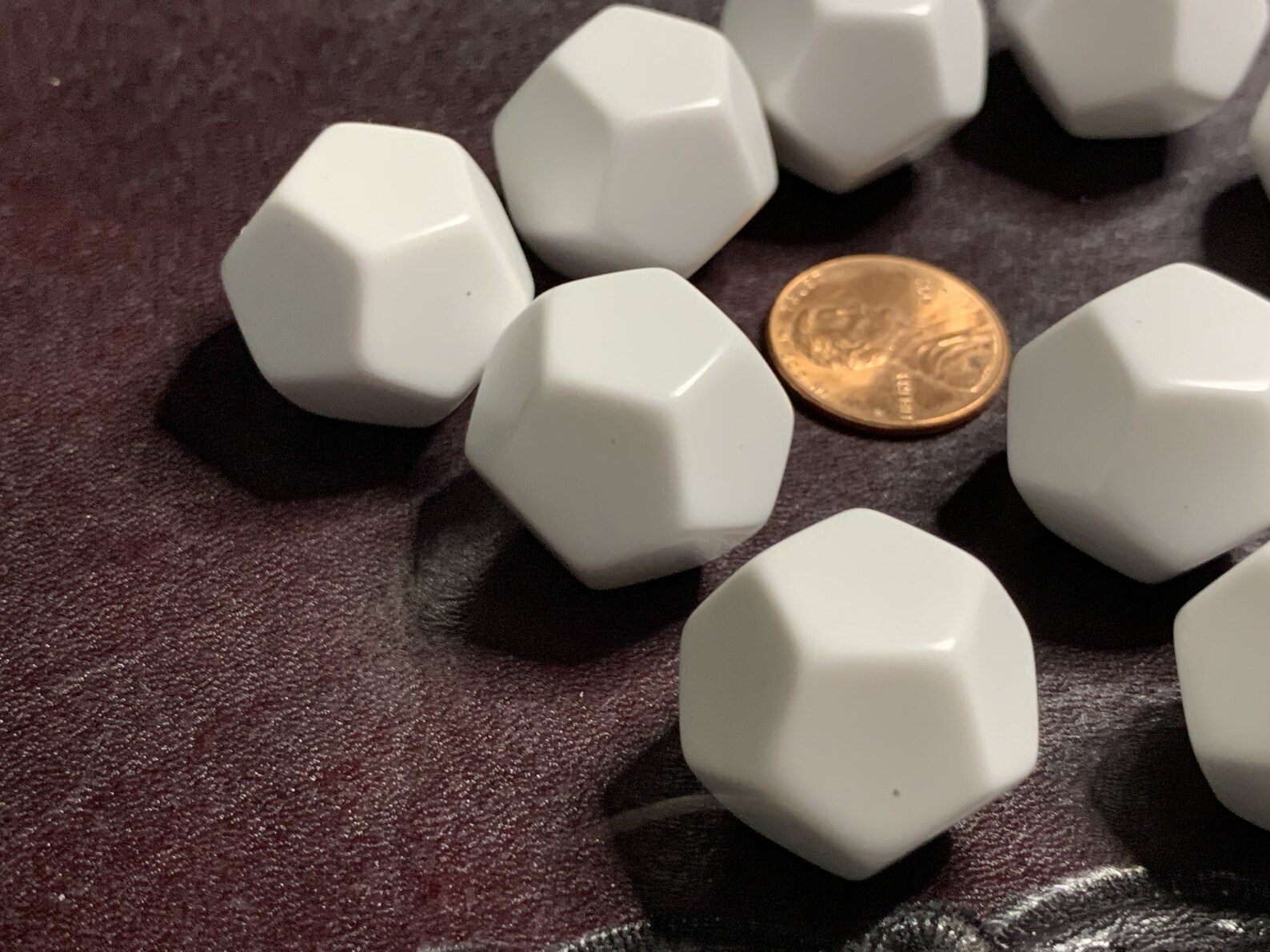 10D12 (10 Twelve Sided) 16mm Blank White Dice - RPG Tool Tabletop ...