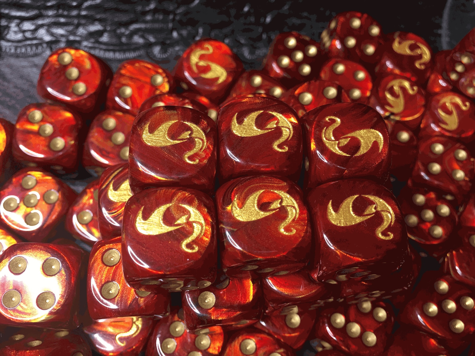 UDIC D6 Logo Customized Dice - Standard Red and Gold Theme V2 - RPG ...