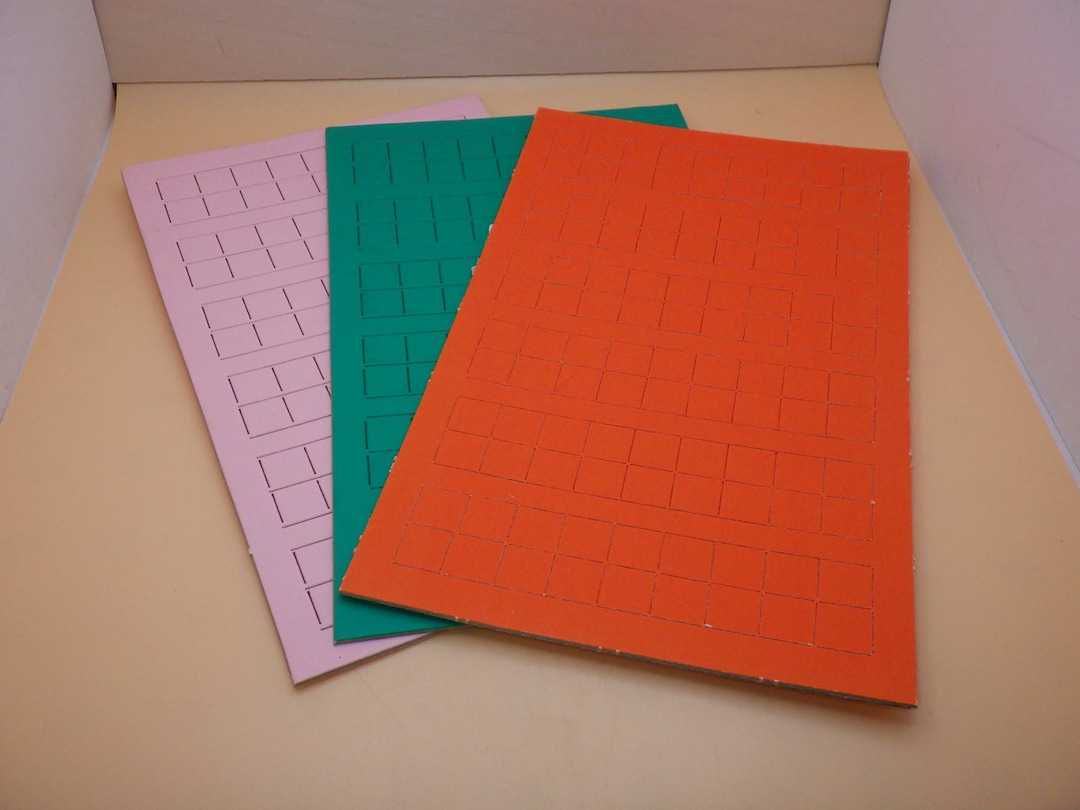 Blank Colored Counter Token Sheet (both Sides), 1/2 Inch Squares (108 ...