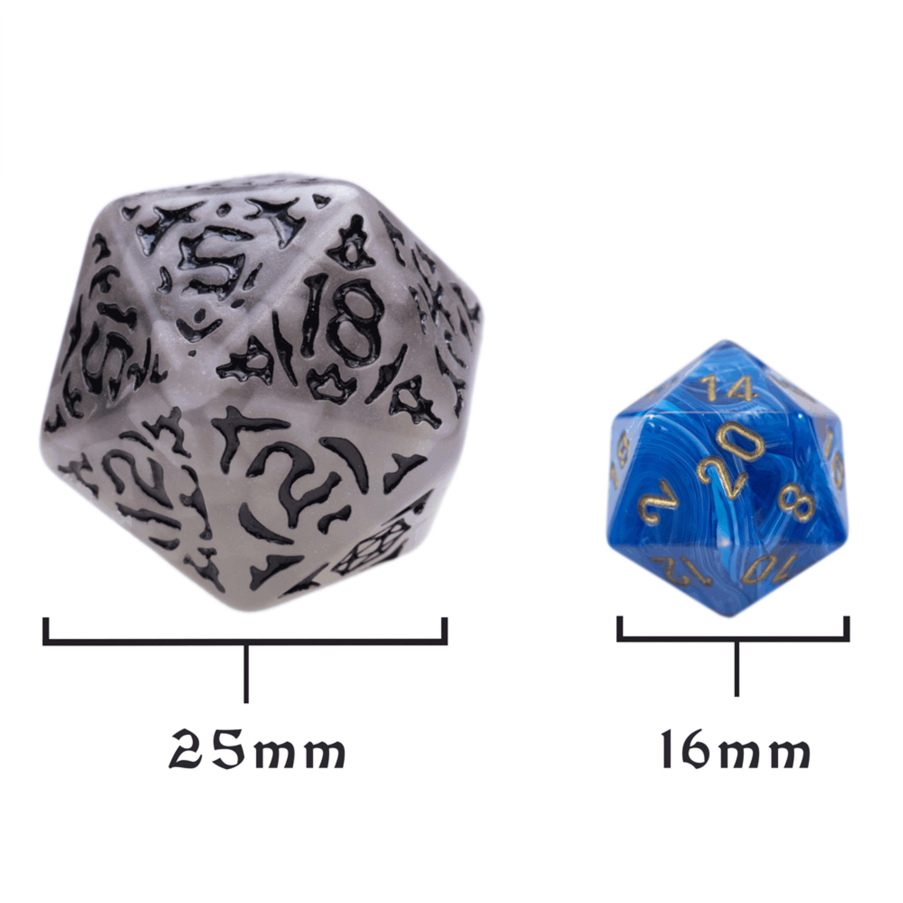 Battlescarred Jumbo D20s 5-pack 25mm RPG Tabletop Gaming Dice | Etsy