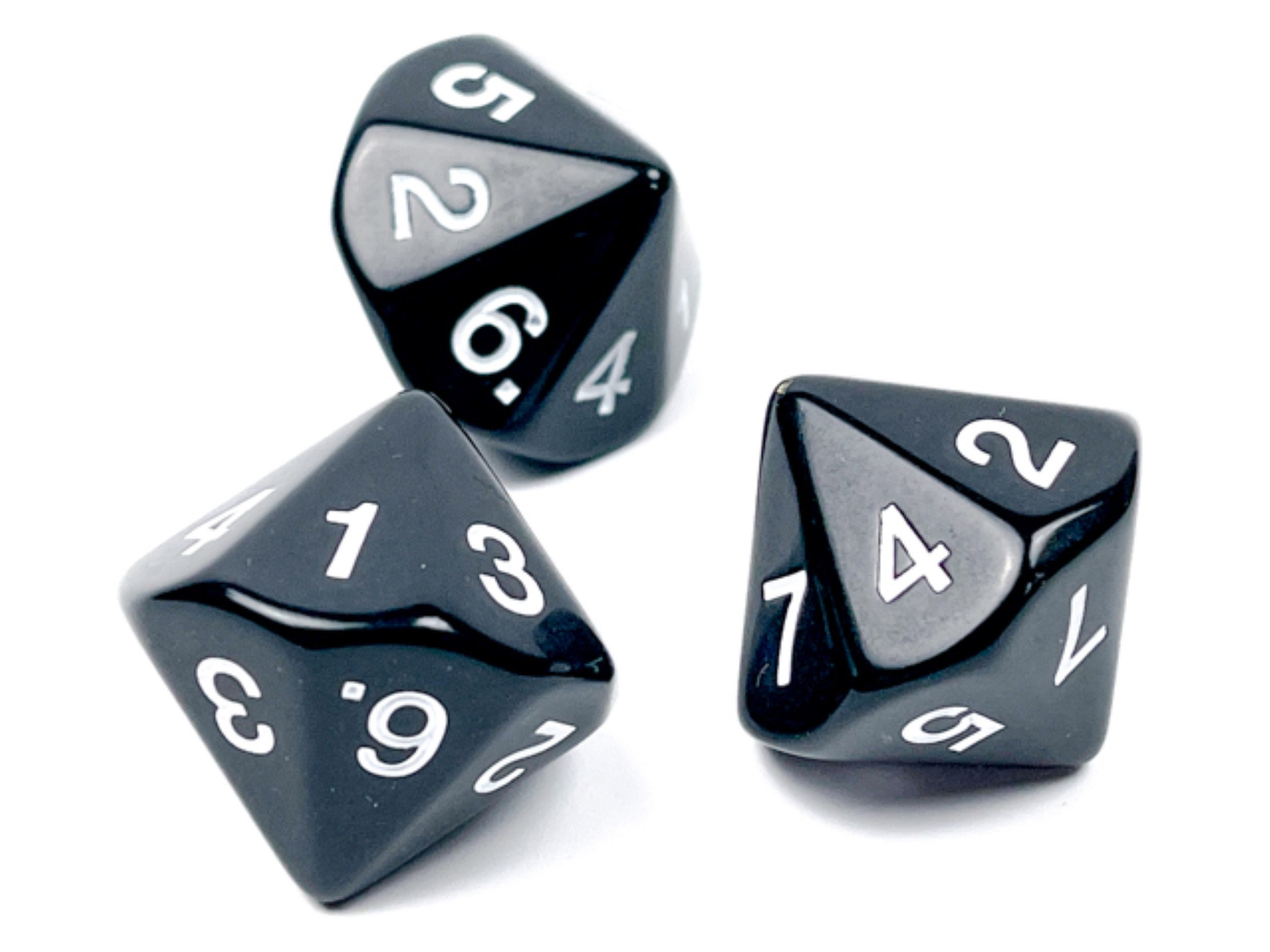20mm D7 Opaque Gaming Die Black With White RPG Tool Tabletop Roleplay ...