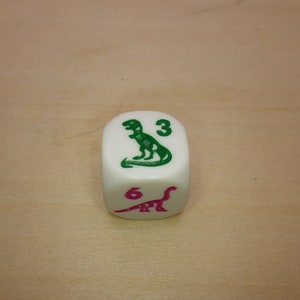 1D6 Dinosaur 16mm Six Sided Die - RPG Tool Tabletop Roleplay Games ...