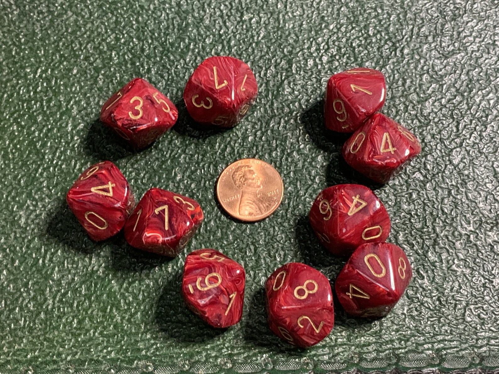 Dice 10d10 Vortex Burgundy With Gold Tabletop Roleplay Gaming RPG - Etsy