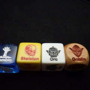 Custom RPG Fantasy Monster Die V1 16mm Centipede Bat Skeleton Zombie ...