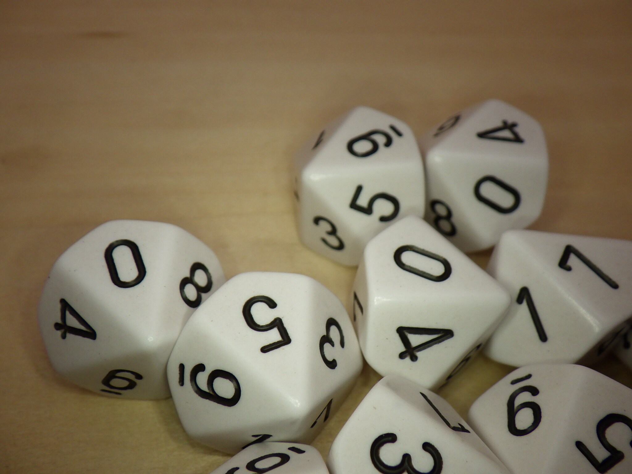 16mm Dice 10d10 ten Ten-sided White With Black RPG Tool - Etsy