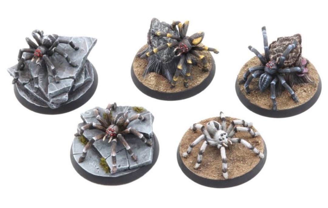 Giant Spiders Set (5) Models Miniatures Figures RPG Tabletop Roleplay ...