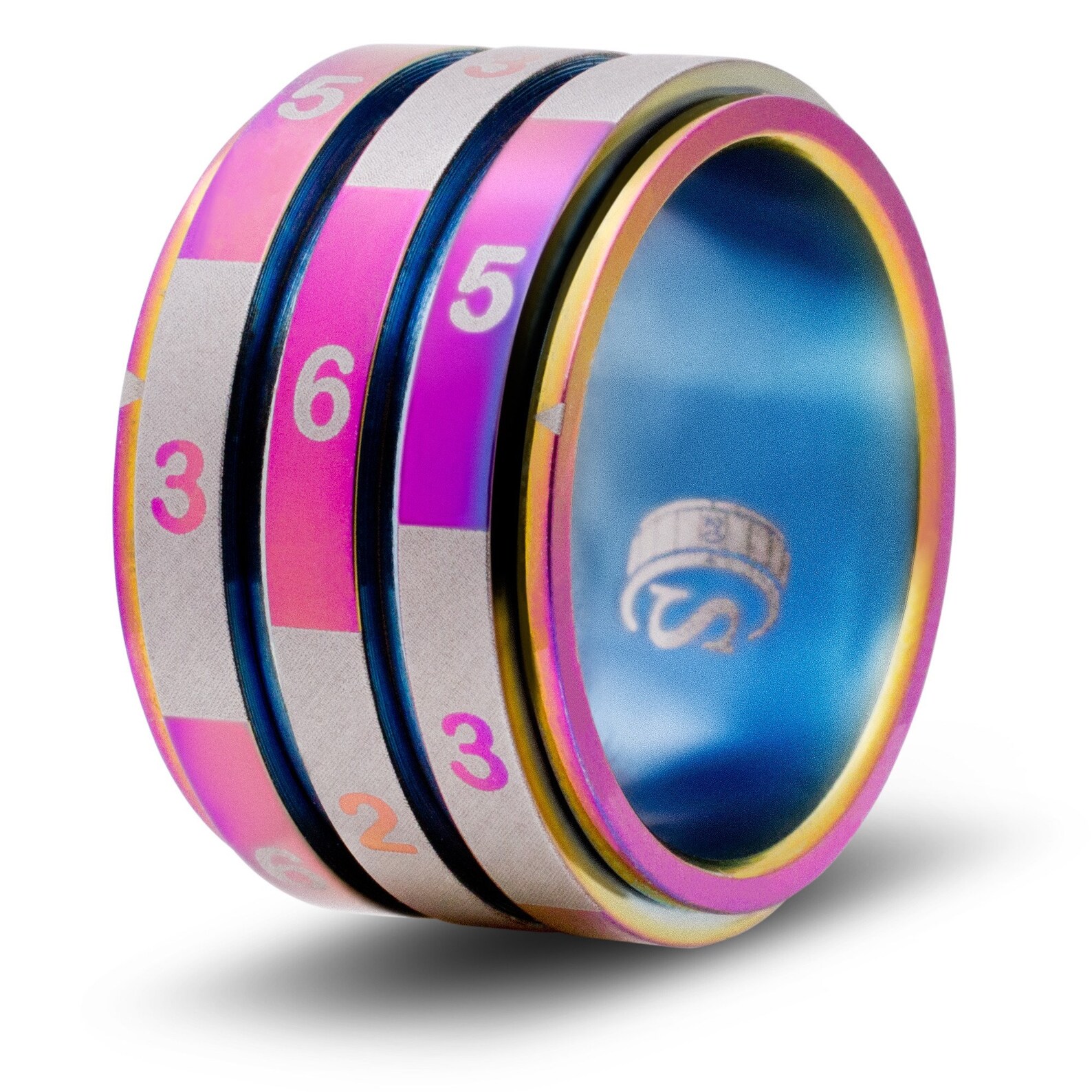Triple 6-sided (3D6) Dice Random Number Spinner Ring Rainbow Tabletop ...