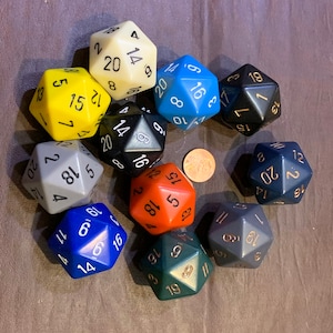 Jumbo 34mm SOLID D20 Die - Multiple Color Options - RRPG Tool Tabletop ...