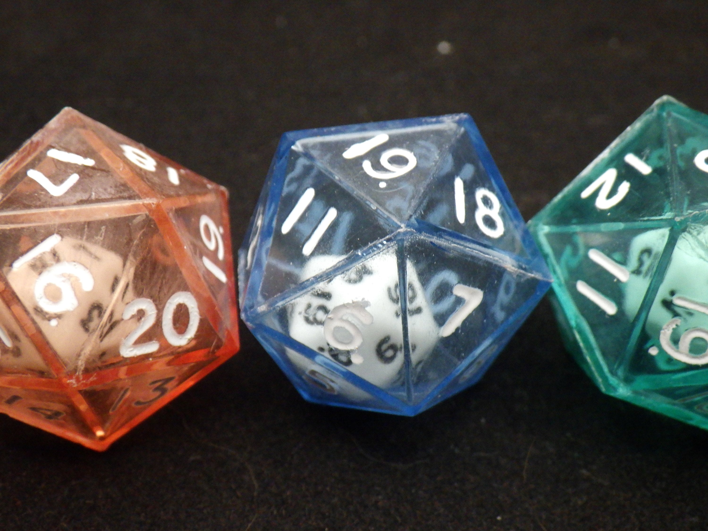Double D20 Small Twenty Sided Die in Larger Transparent - Etsy