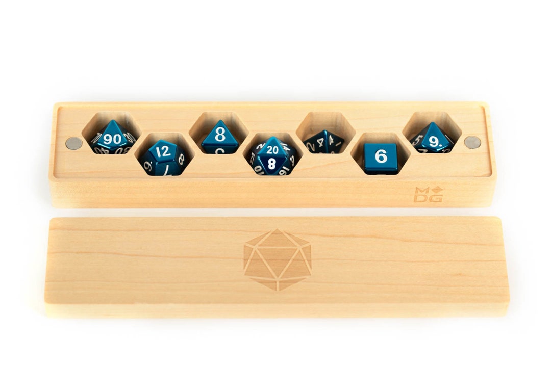 Premium Wood Dice Vault Case Polyhedral Gaming Dice RPG Role Play Maple ...