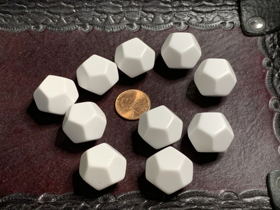 10D12 10 Twelve Sided 16mm Blank White Dice RPG Gaming | Etsy