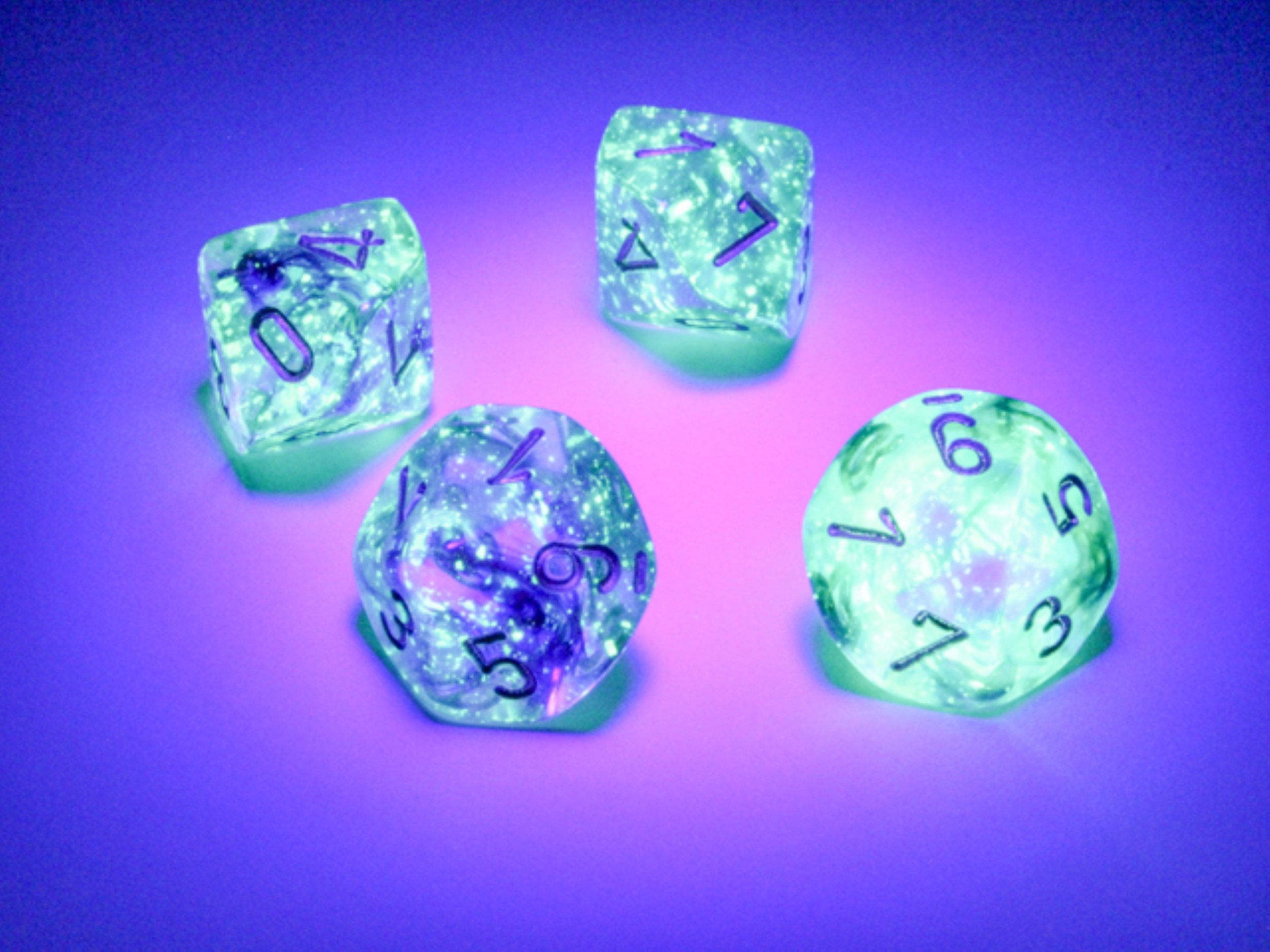 10D10 16mm Set of Ten D10 Dice - Nebula Oceanic Glow in the Dark - RPG ...