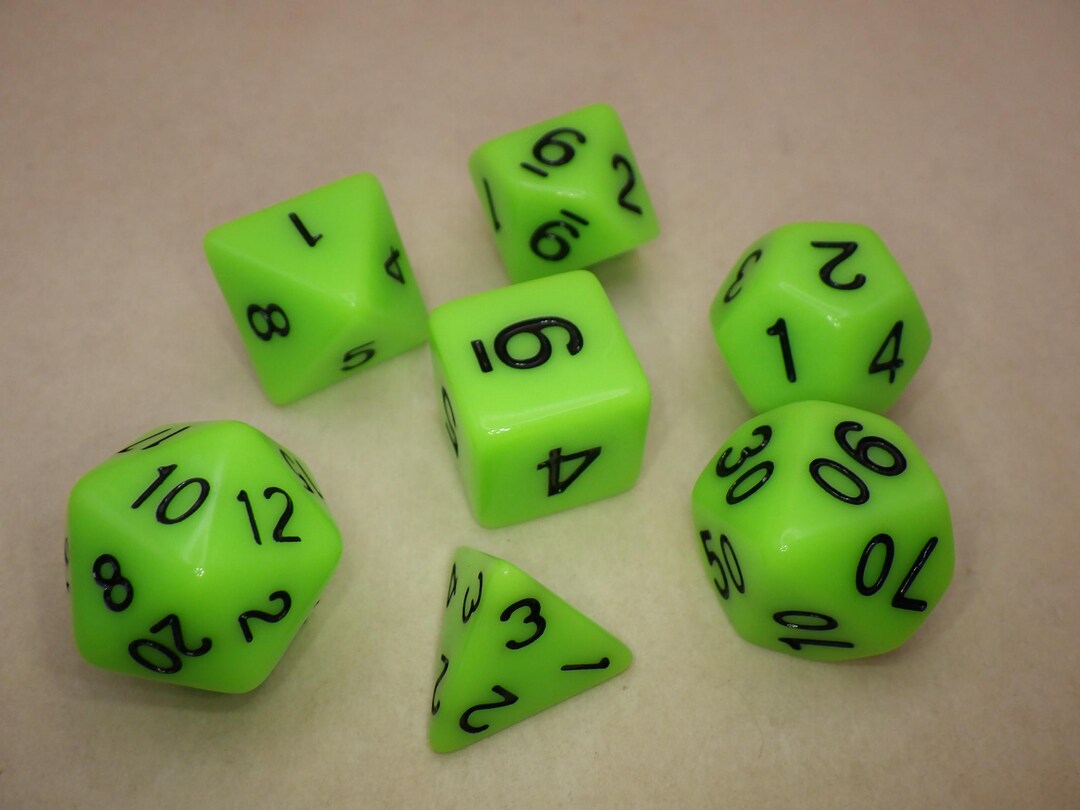 Green With Black Sticky Ichor 7 Die Polyhedral Set - Dice RPG Tool ...