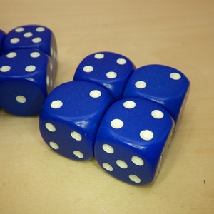 16mm 12D6 Dice Block - Blue With White - Tool Tabletop Roleplay Games ...