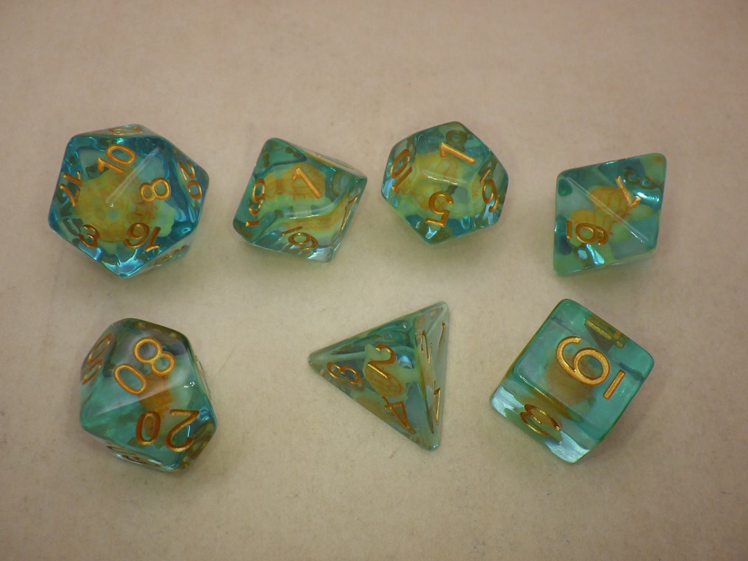 Turtle Dice 16mm 7 Die Polyhedral Dice Set - RPG Tool Tabletop Roleplay ...