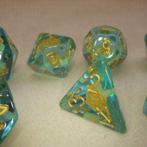 Turtle Dice 16mm 7 Die Polyhedral Dice Set - RPG Tool Tabletop Roleplay ...
